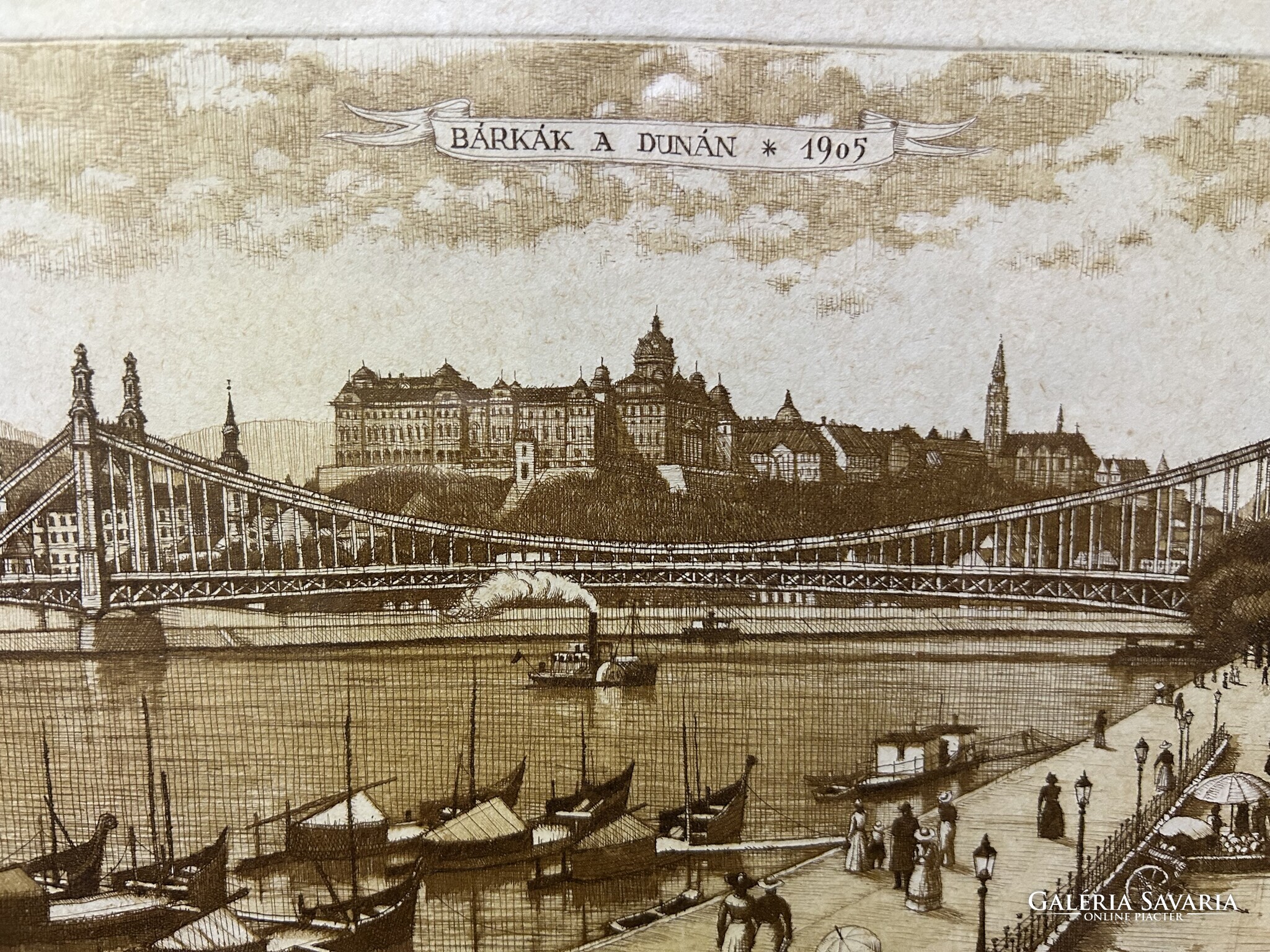 Gaál Domokos : Bárkák a Dunán,1905 - Kép, grafika | Galéria Savaria ...
