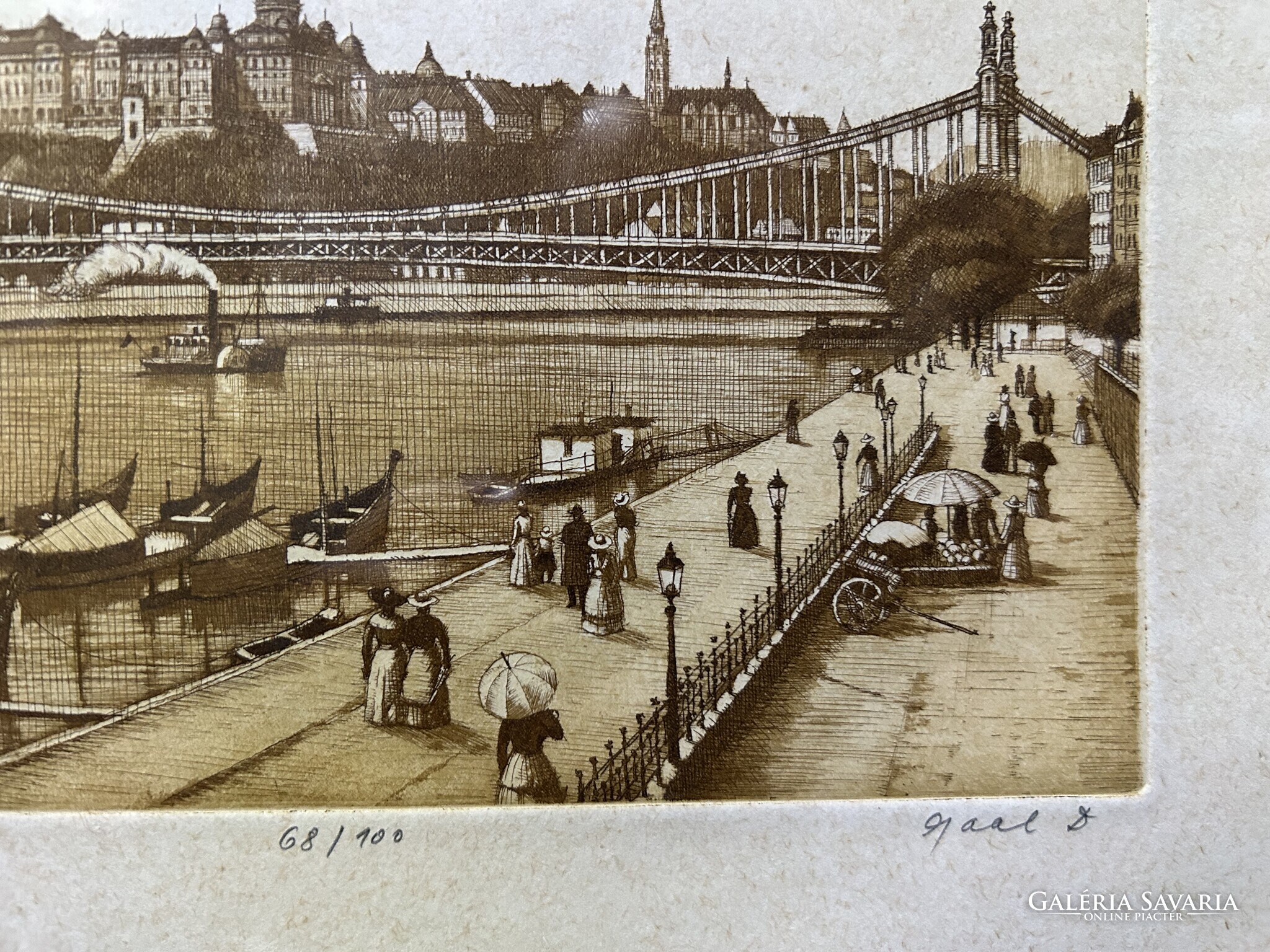Gaál Domokos : Bárkák a Dunán,1905 - Kép, grafika | Galéria Savaria ...