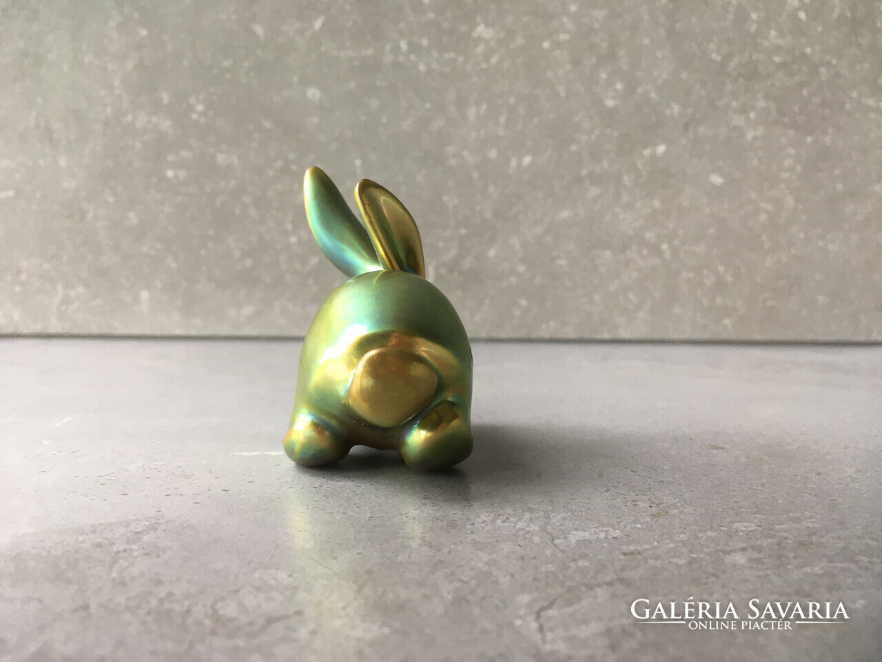 Zsolnay zöld eozin nyúl, nyuszi, Sinkó. - Kerámia | Galéria Savaria ...