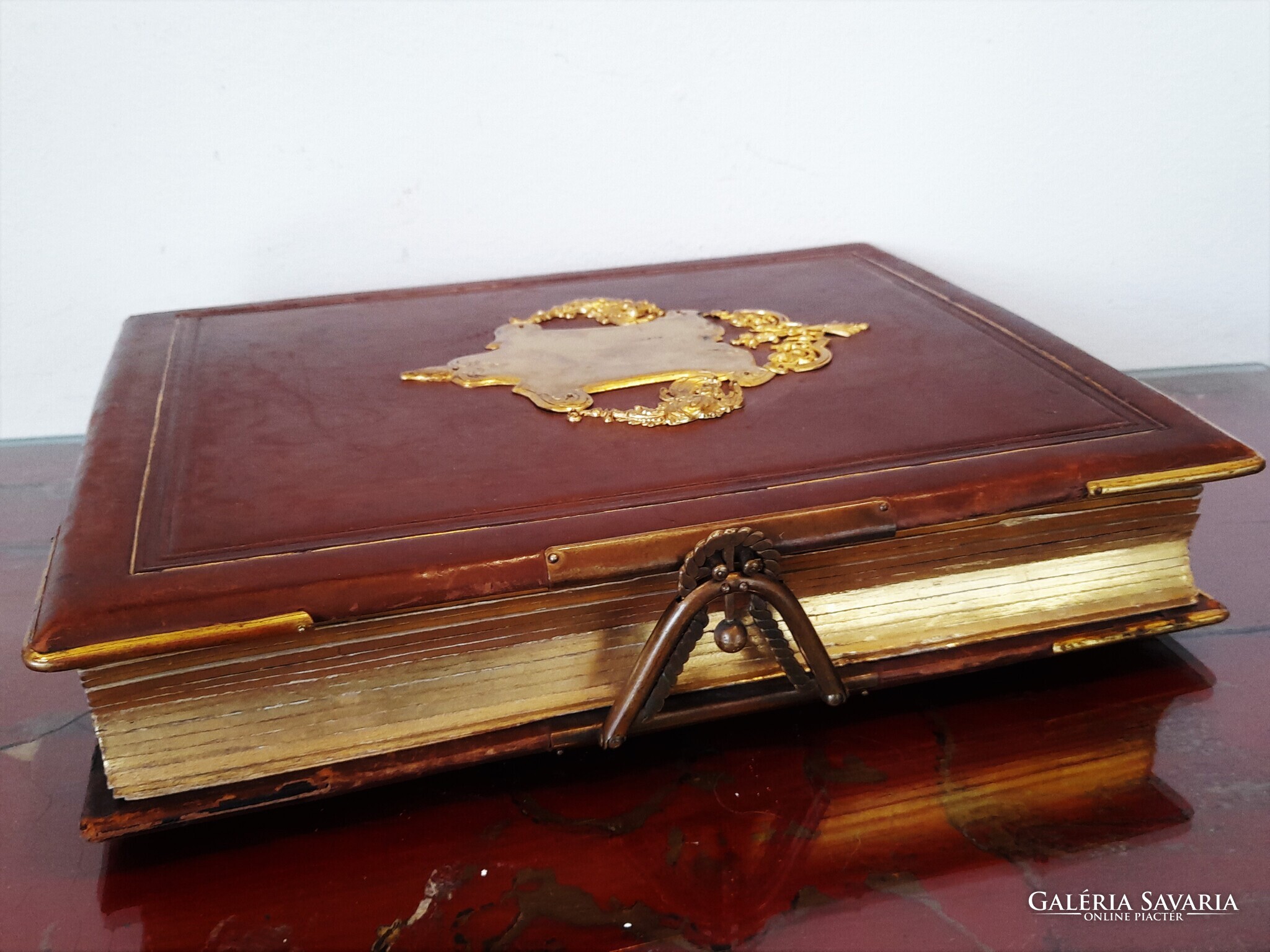 Antik üres veretes fényképalbum (CdV, vizitkártyához, kabinetfotóhoz) 1 ...