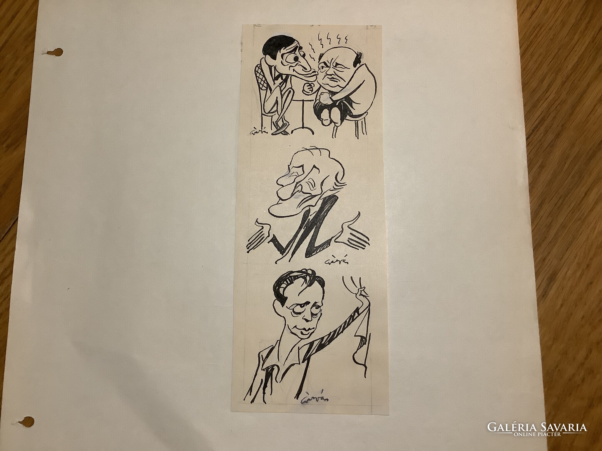 Gáspár Antal eredeti karikatúra rajza a Szabad Száj c. lapnak 20 x 7,5 ...