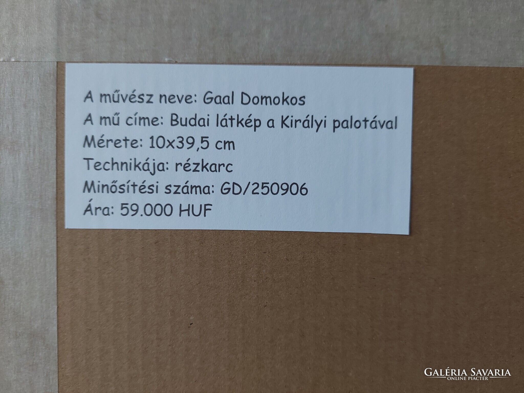 IGÉNYES KERET Gaal Domokos: Budai látkép a Királyi palotával – Budapest ...