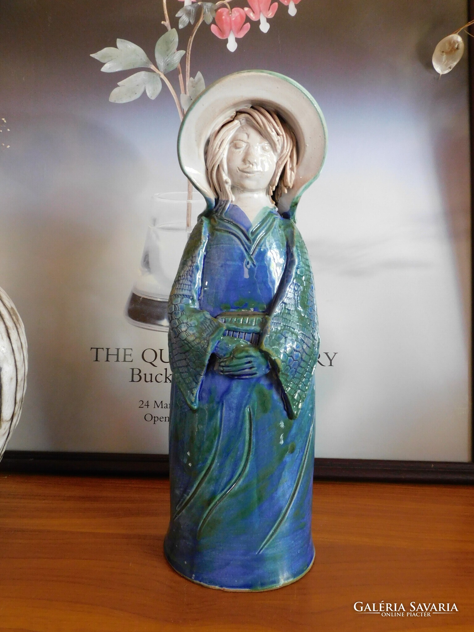 Nagy méretű kerámia figura - lány könyvvel - 32 cm - Porcelán | Galéria ...