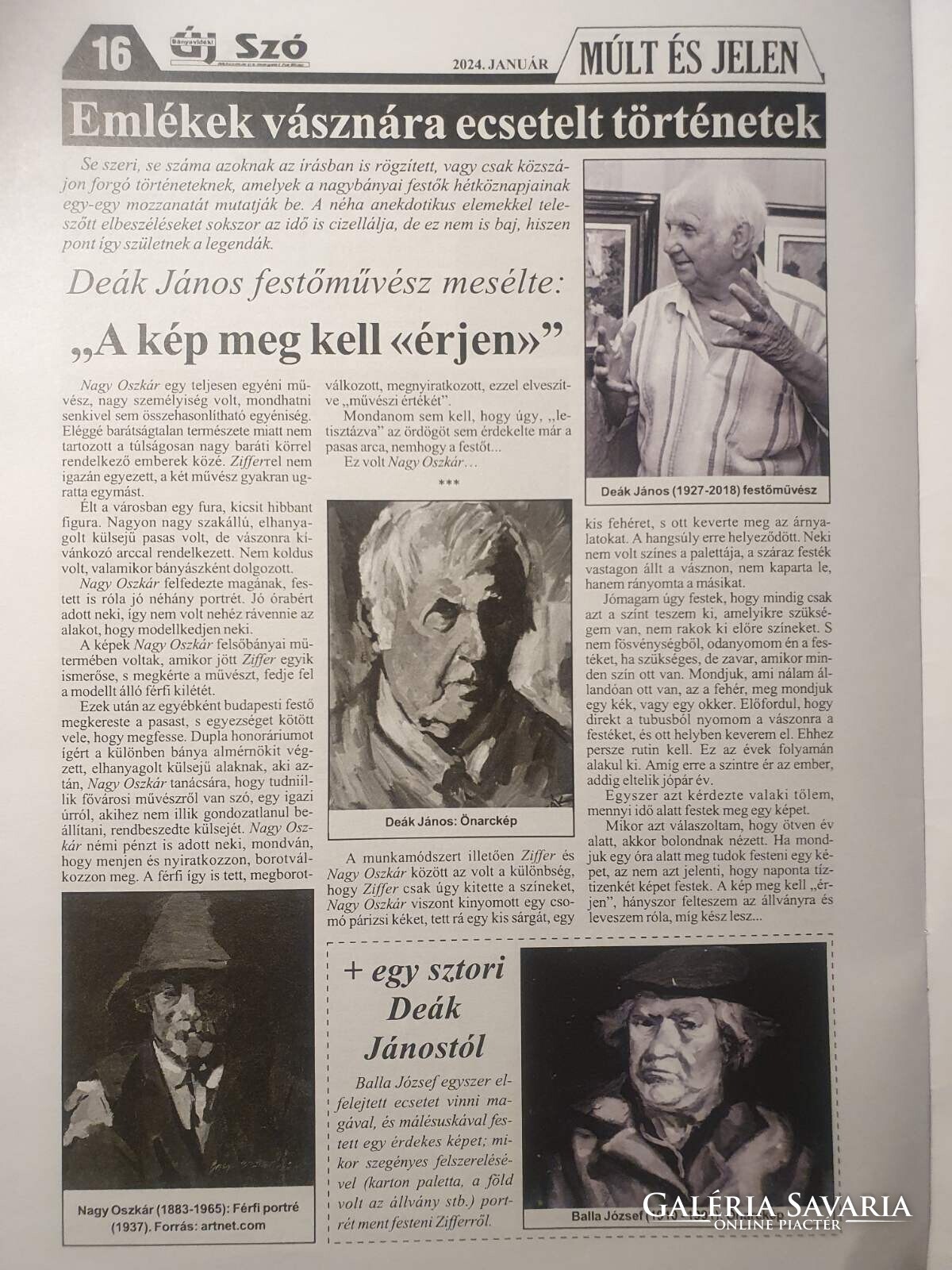 Deák János (1928-2018) Nagybányai Utca A Keresztheggyel - Festmény ...