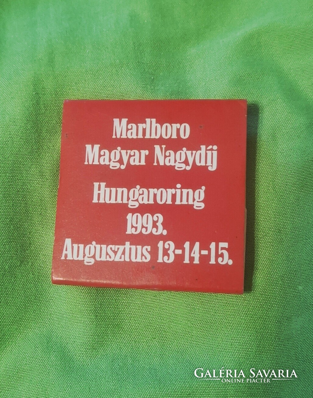 Régi, retró reklám gyufa az 1993.augusztus 13-15-ei Hungaroring Magyar ...
