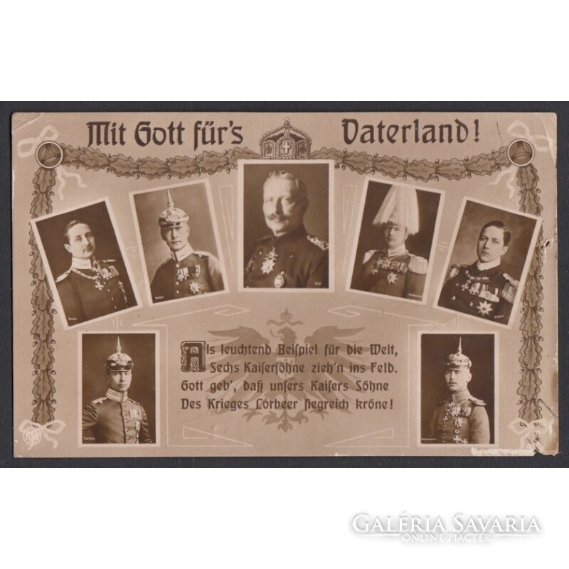 Németország,II. Vilmos császár fiai a haza védelmében - Propaganda ...
