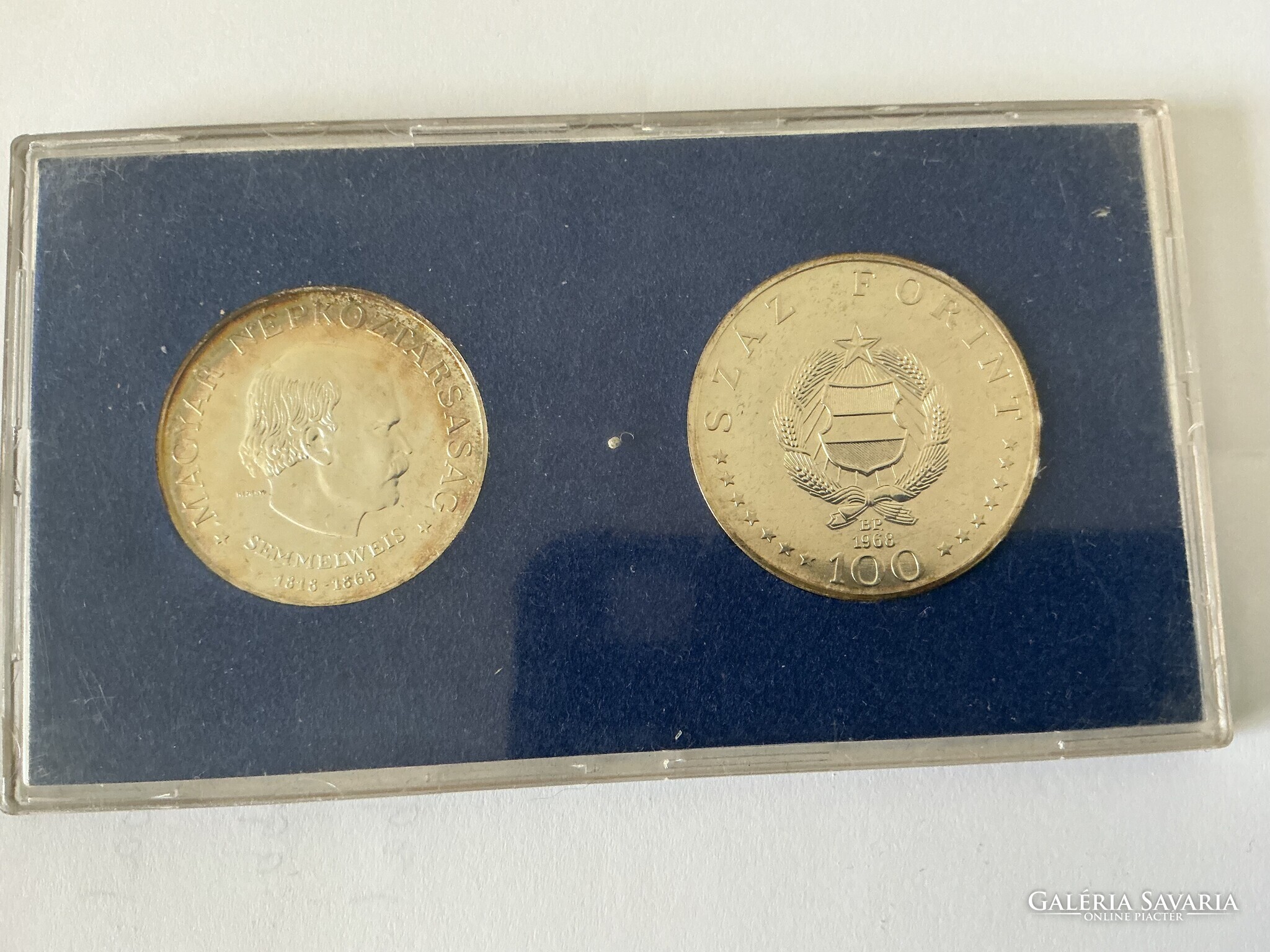 1968 Semmelweis 50 és 100 Ft forint ezüst emlékérme érem - Numizmatika ...