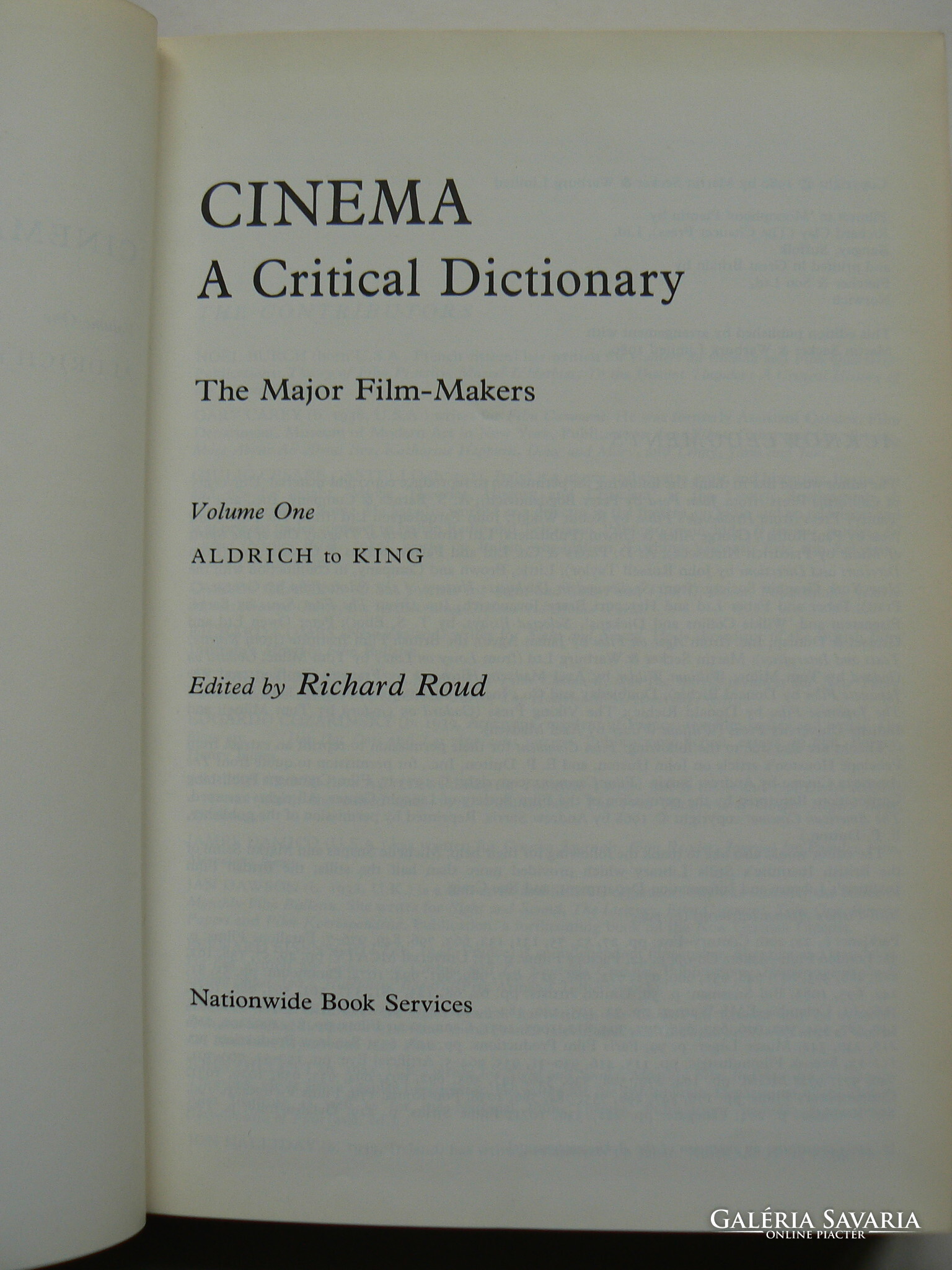 CINEMA A CRITICAL DICTIONARY, VOLUME ONE AND TWO,1980, RICHARD ROUD ...