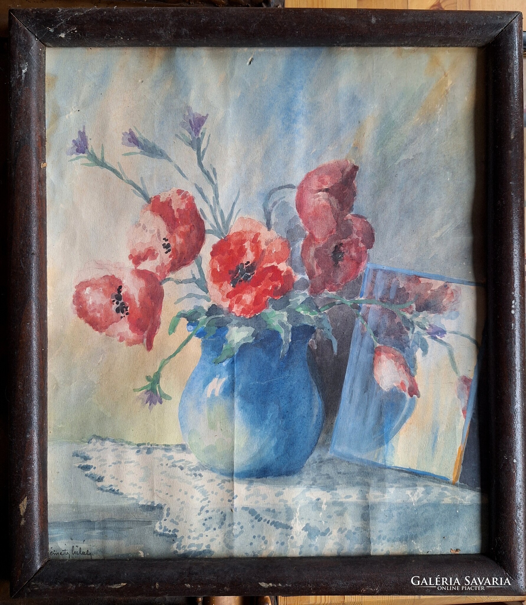 4 DB CSENDÉLET ALKALMI ÁRON! Kalicza Erzsébet olaj-vászon + Erőss ...