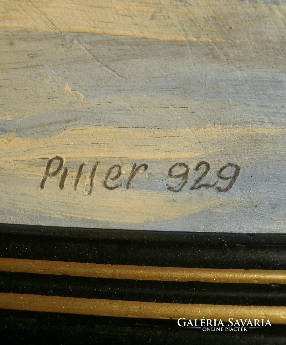 (N) Piller Sándor (20.sz.első fele) : Tél a tanyán - Festmény | Galéria ...