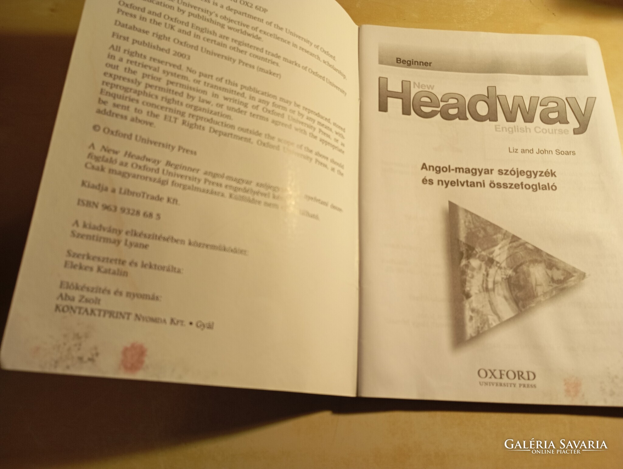 Líz and John Soars (szerk) New Headway beginner Angol-Magyar szójegyzék ...
