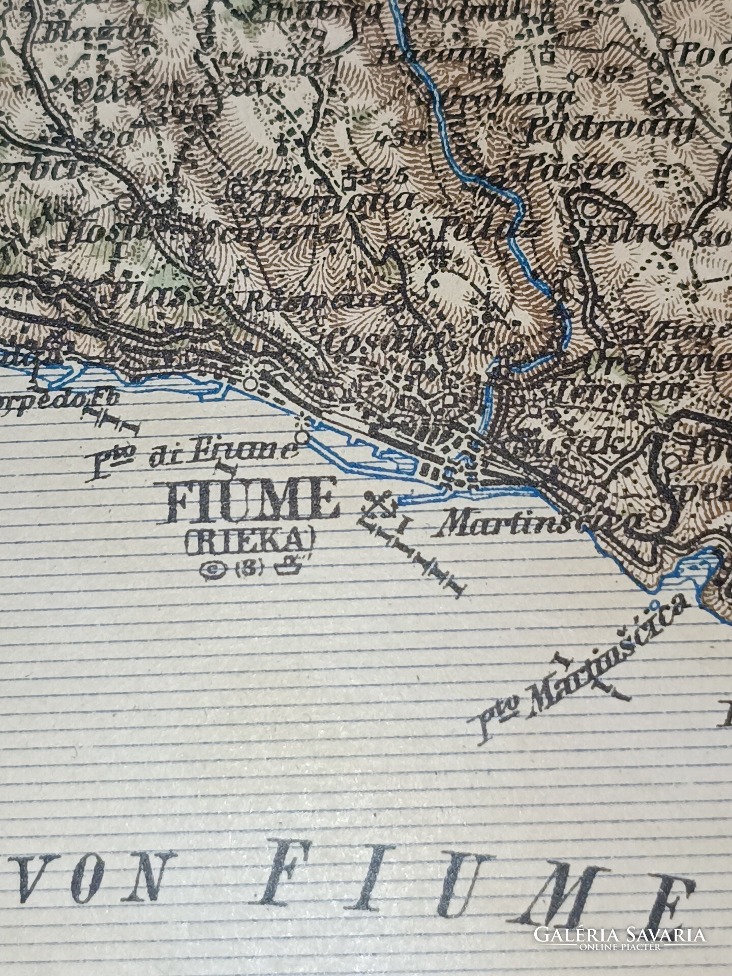 Régi térkép a Horvát tengerpartról - Otthon, háztartás kellékei ...