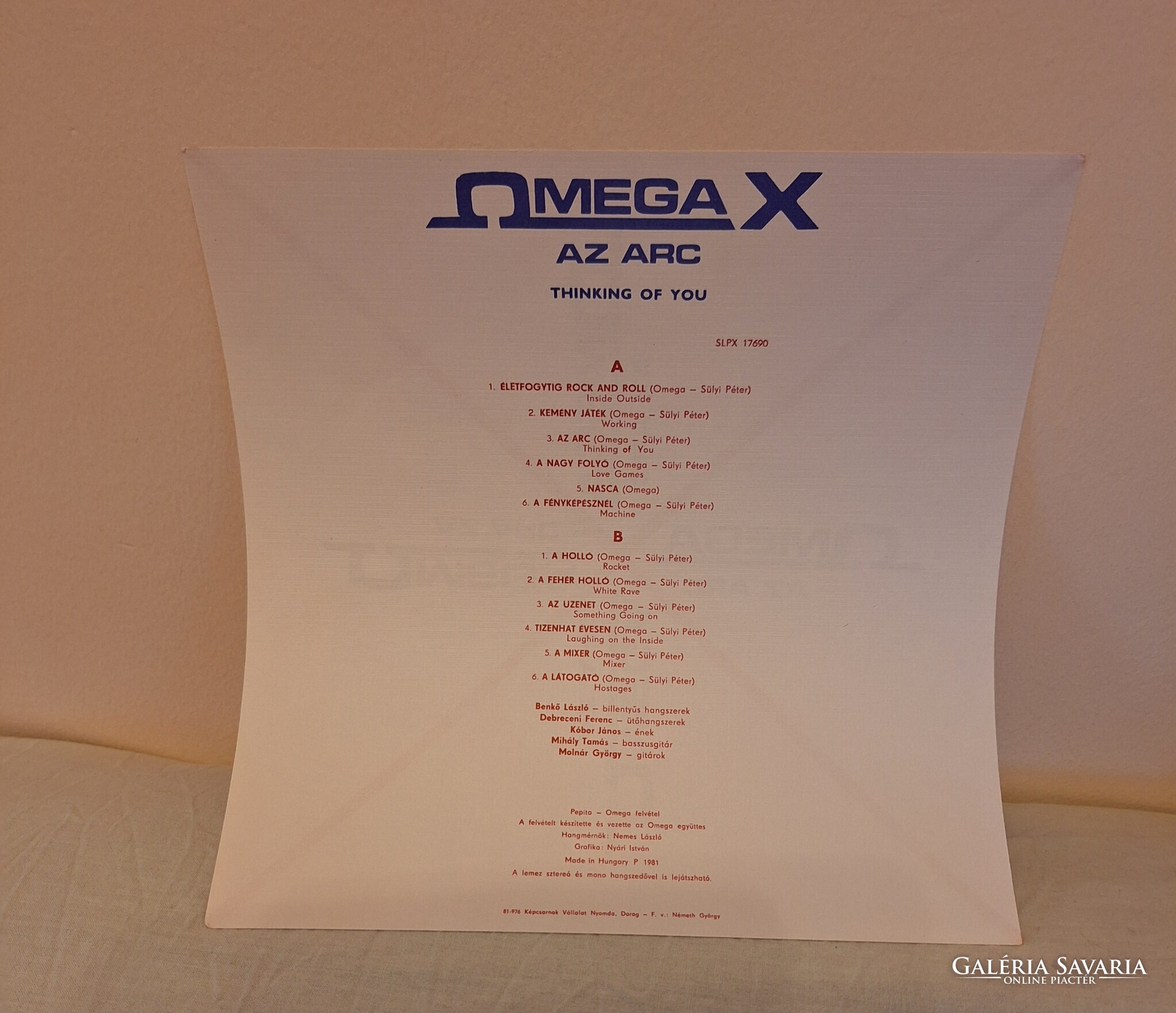 Omega : Az arc LP - Zene | Galéria Savaria online piactér - Vásároljon ...