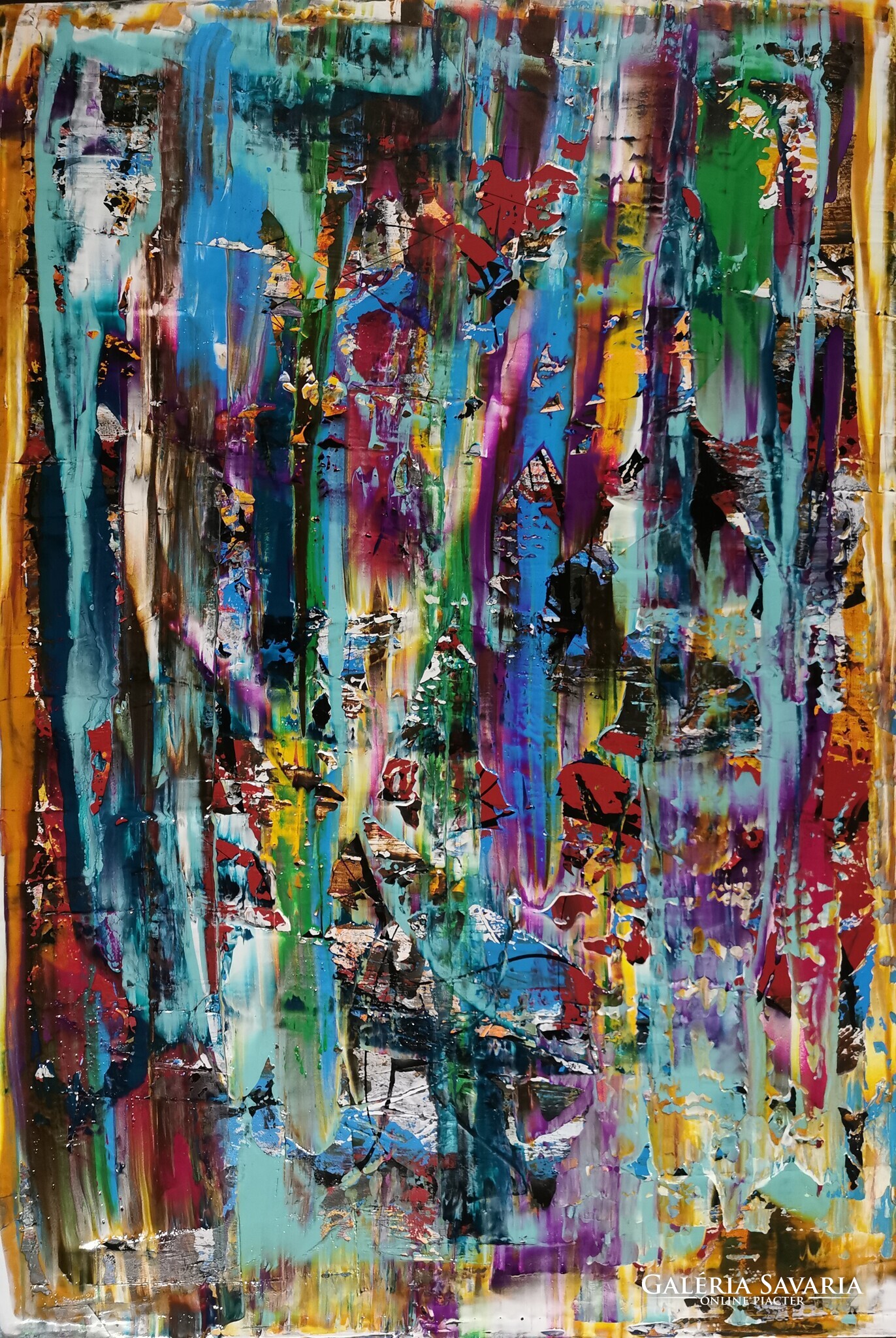 Baján Ildikó festmény 70 x 100 cm. Csak színek és más semmi. - Festmény ...