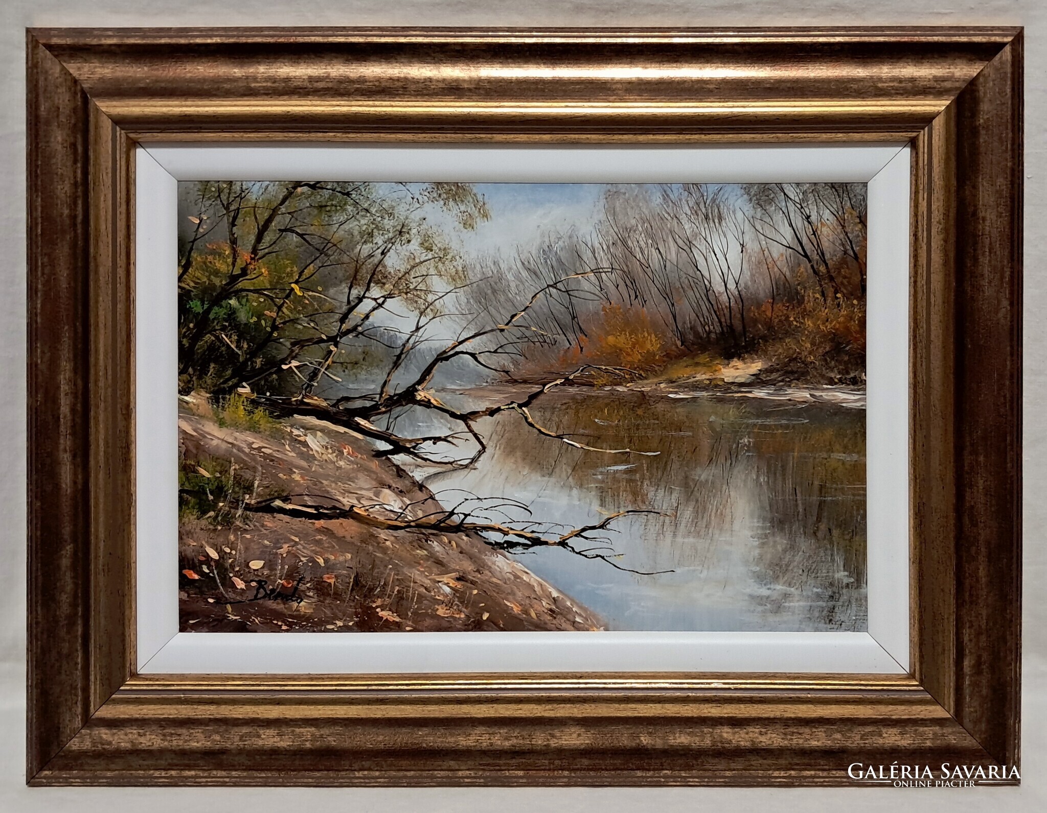 VÉGSŐ ÁR! JAN. 18-IG ÉL! Benda Zoltán "Folyóparti fák" c. olajfestmény ...