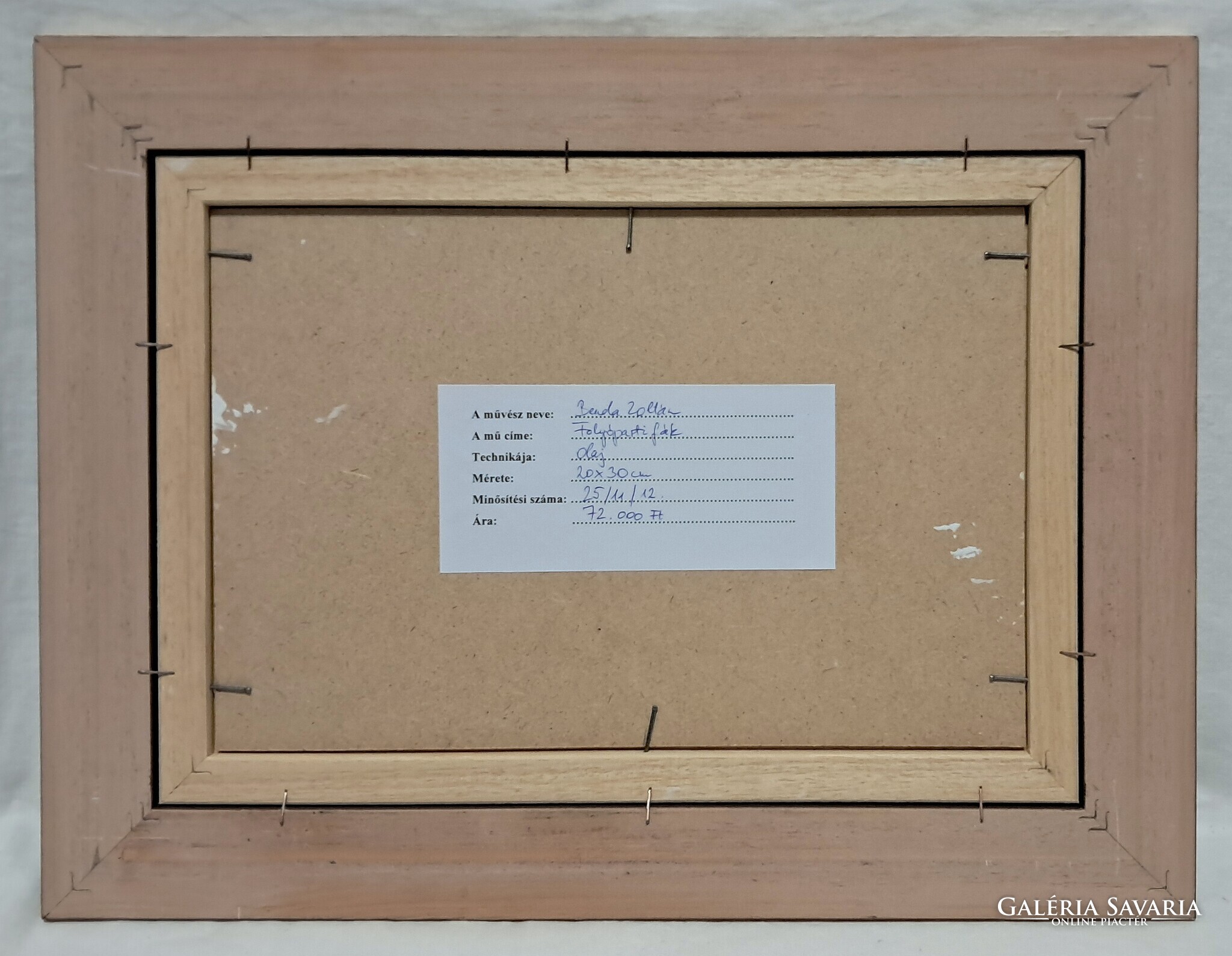 VÉGSŐ ÁR! JAN. 18-IG ÉL! Benda Zoltán "Folyóparti fák" c. olajfestmény ...