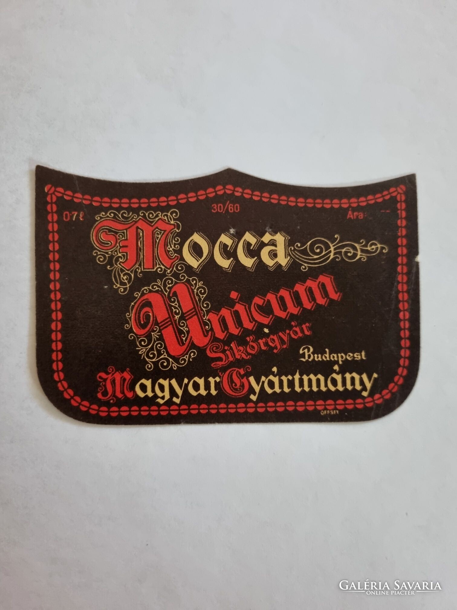 Mocca Unicum Likőrgyár Budapest italcímke - retro - Gyűjtemény ...