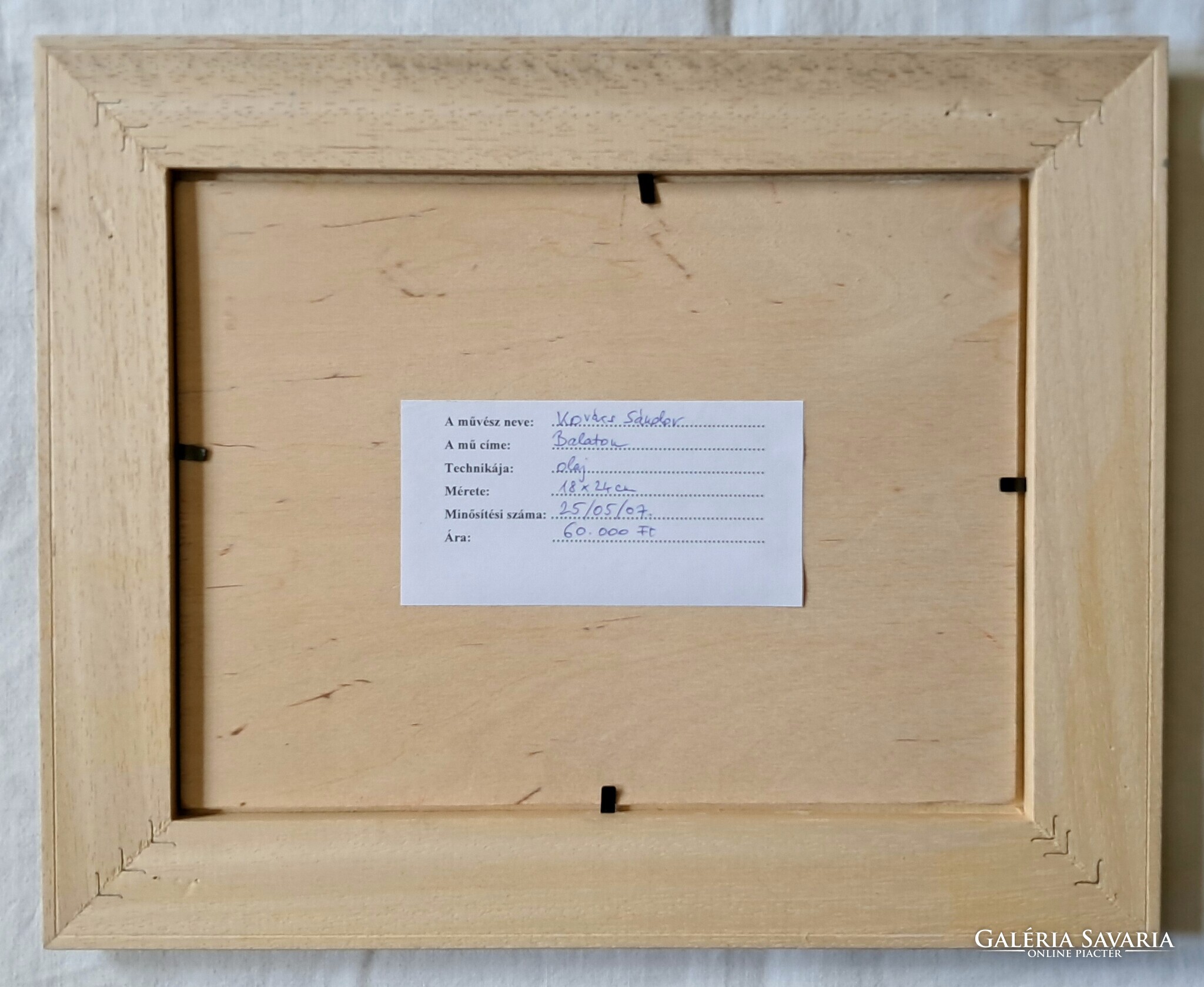 VÉGSŐ ÁR! JAN. 18-IG ÉL! Kovács Sándor "Balaton" c. keretezett festménye ingyen postával ...