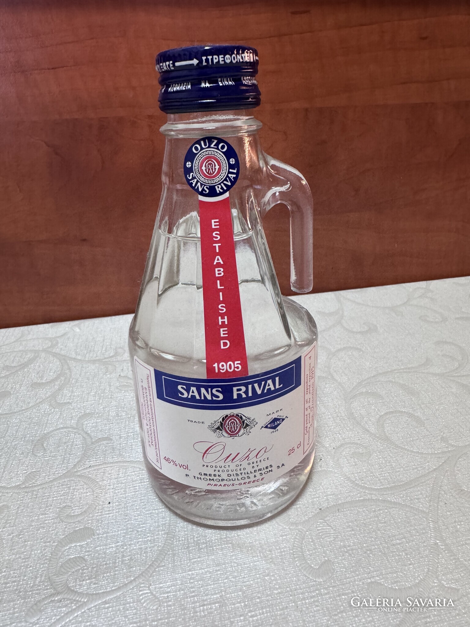 Ouzo “Sans Rival” – bontatlan görög ouzó, retro mini palack (25 cl ...
