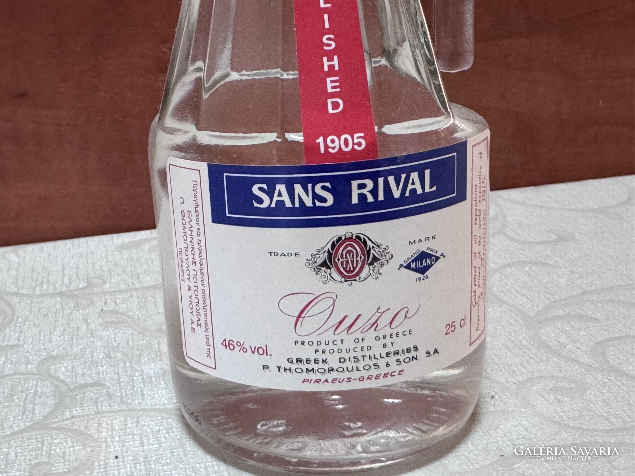 Ouzo “Sans Rival” – bontatlan görög ouzó, retro mini palack (25 cl ...