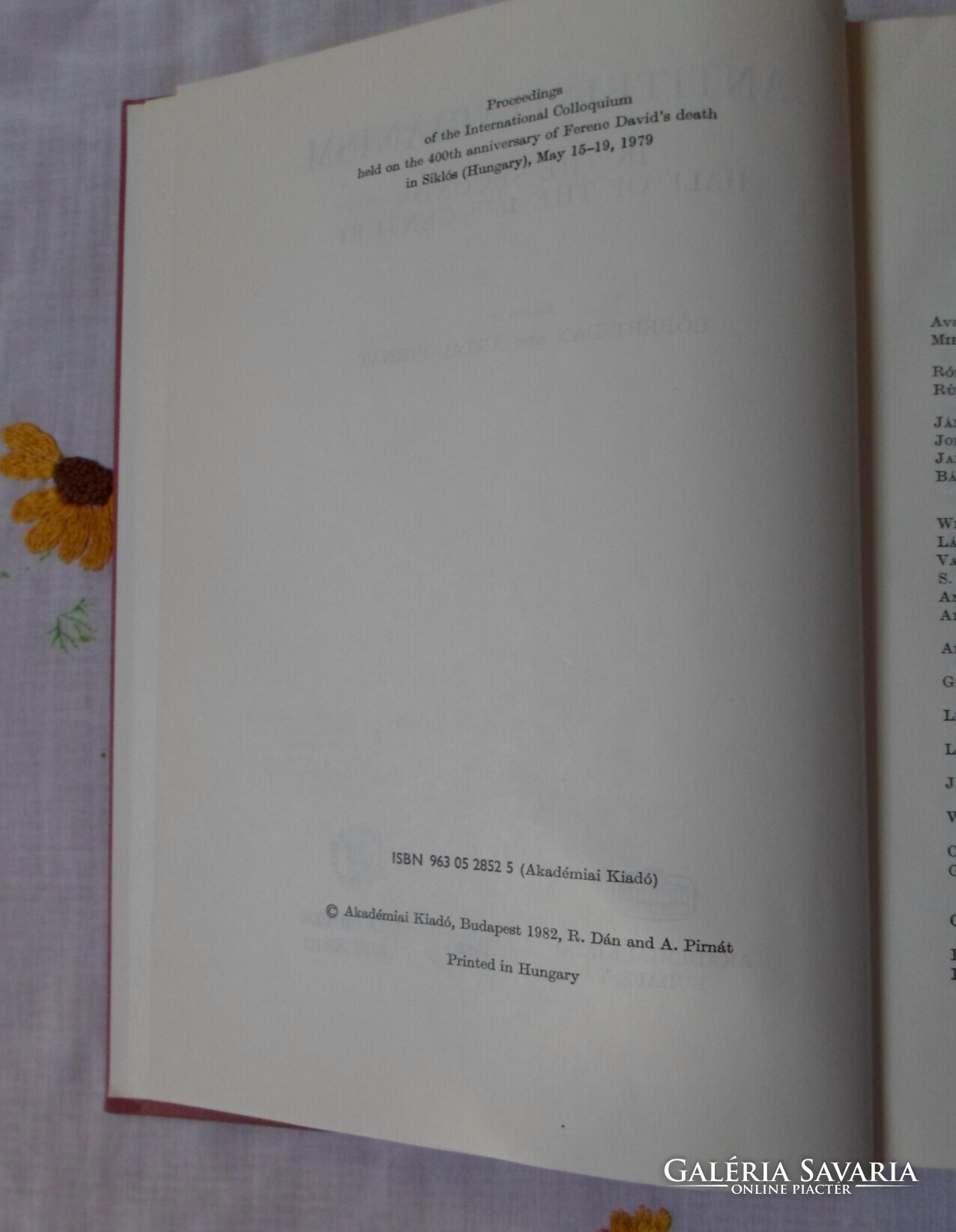 Antitrinitarism in the second half of the 16th century (unitárius ...