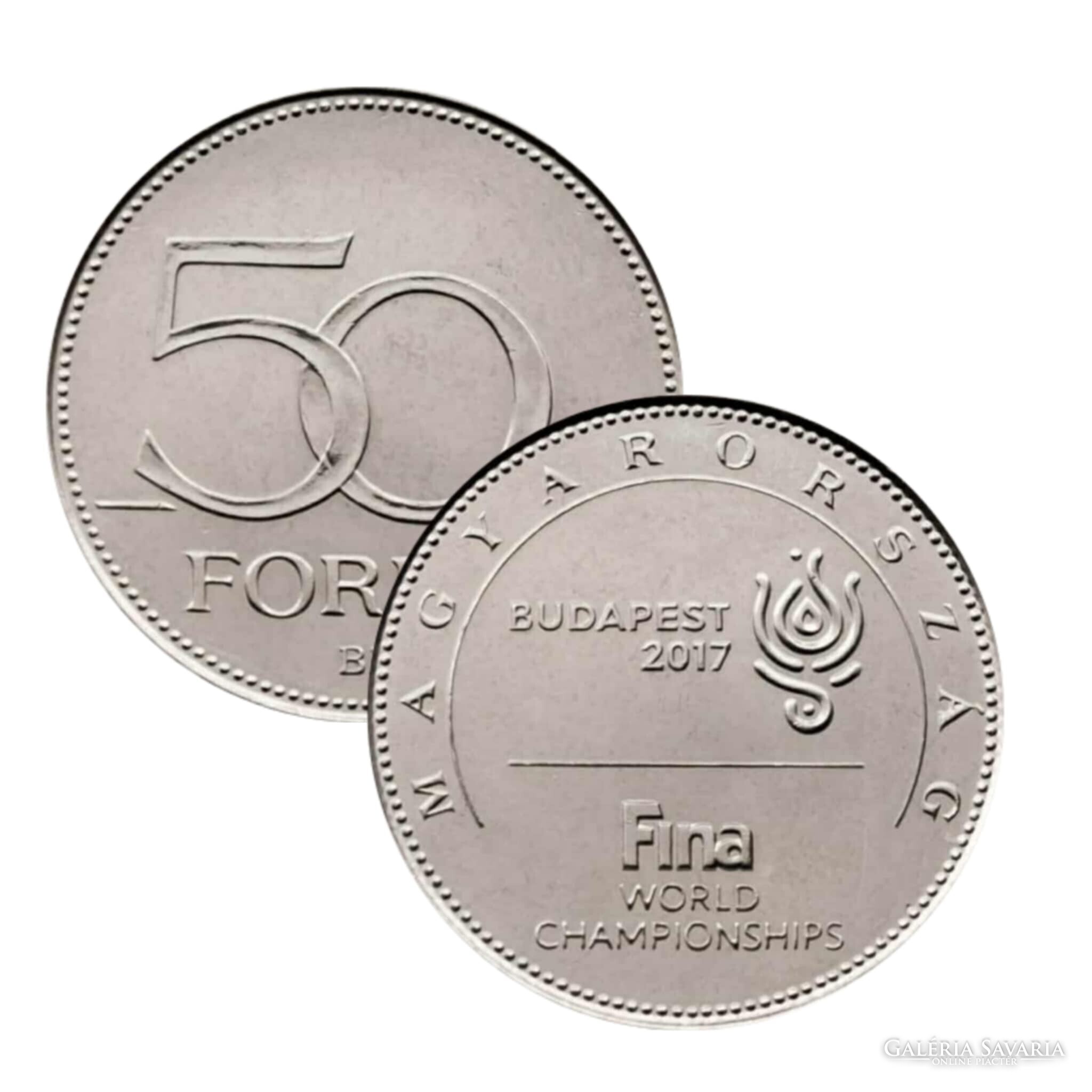 2017 Fina úszó VB 50 Forint emlékérme érintésmentes MNB rolniból ...