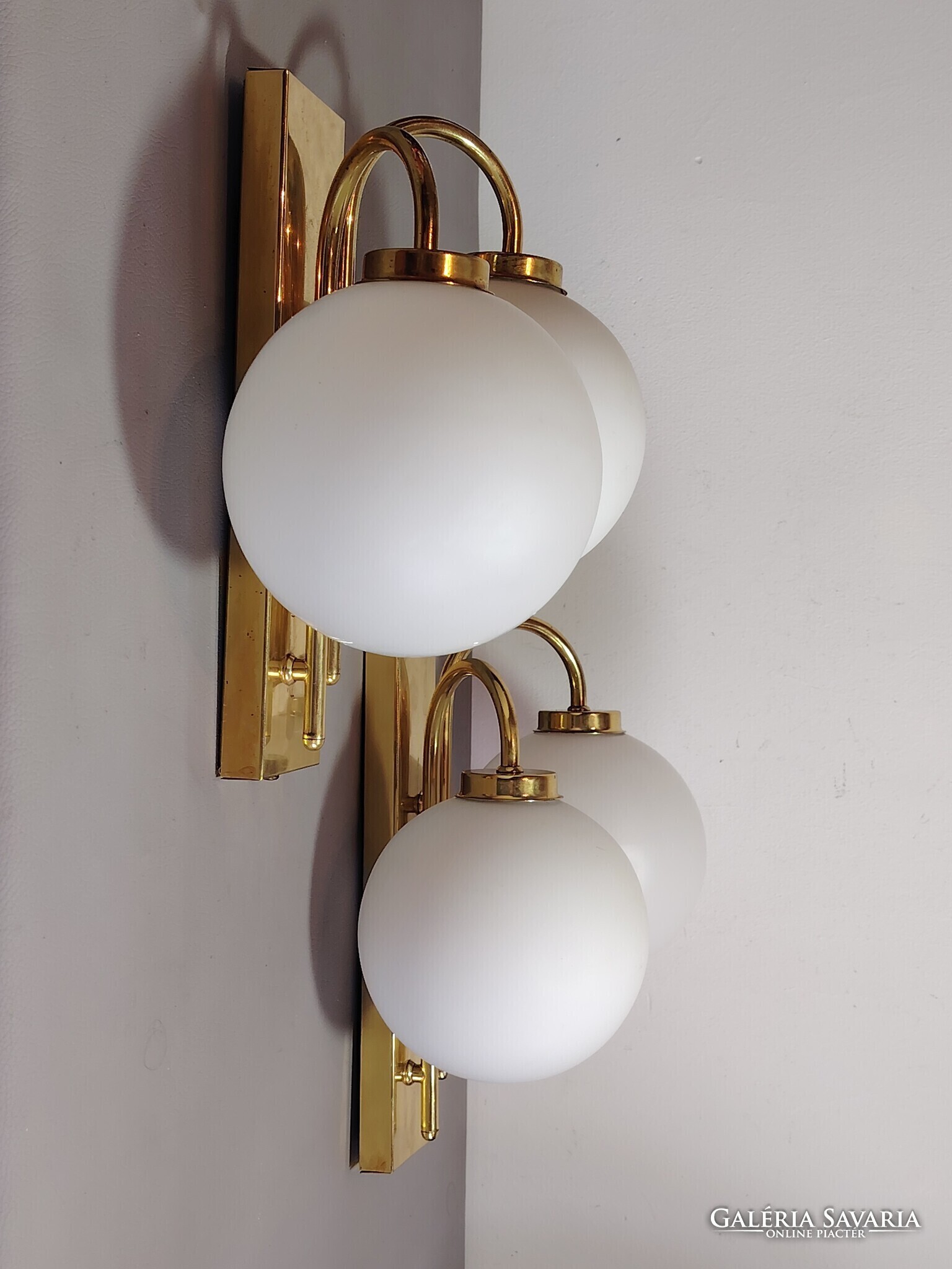 Nagy méretű Orion Molecz sárgaréz falikar párban 1970 ALKUDHATÓ - Lámpa ...
