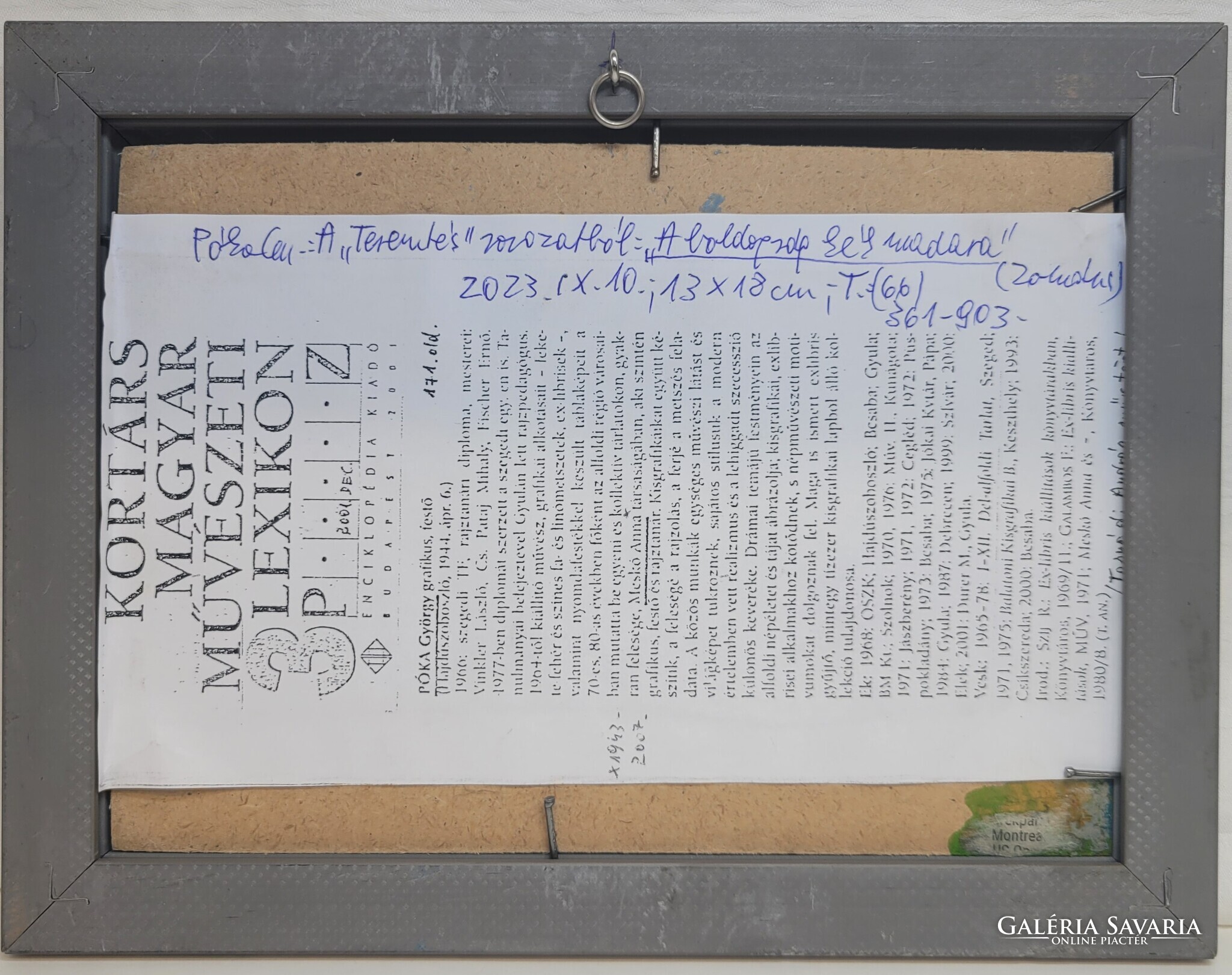 Póka György: "A boldogság kék madara" zománc kép - Festmény | Galéria ...