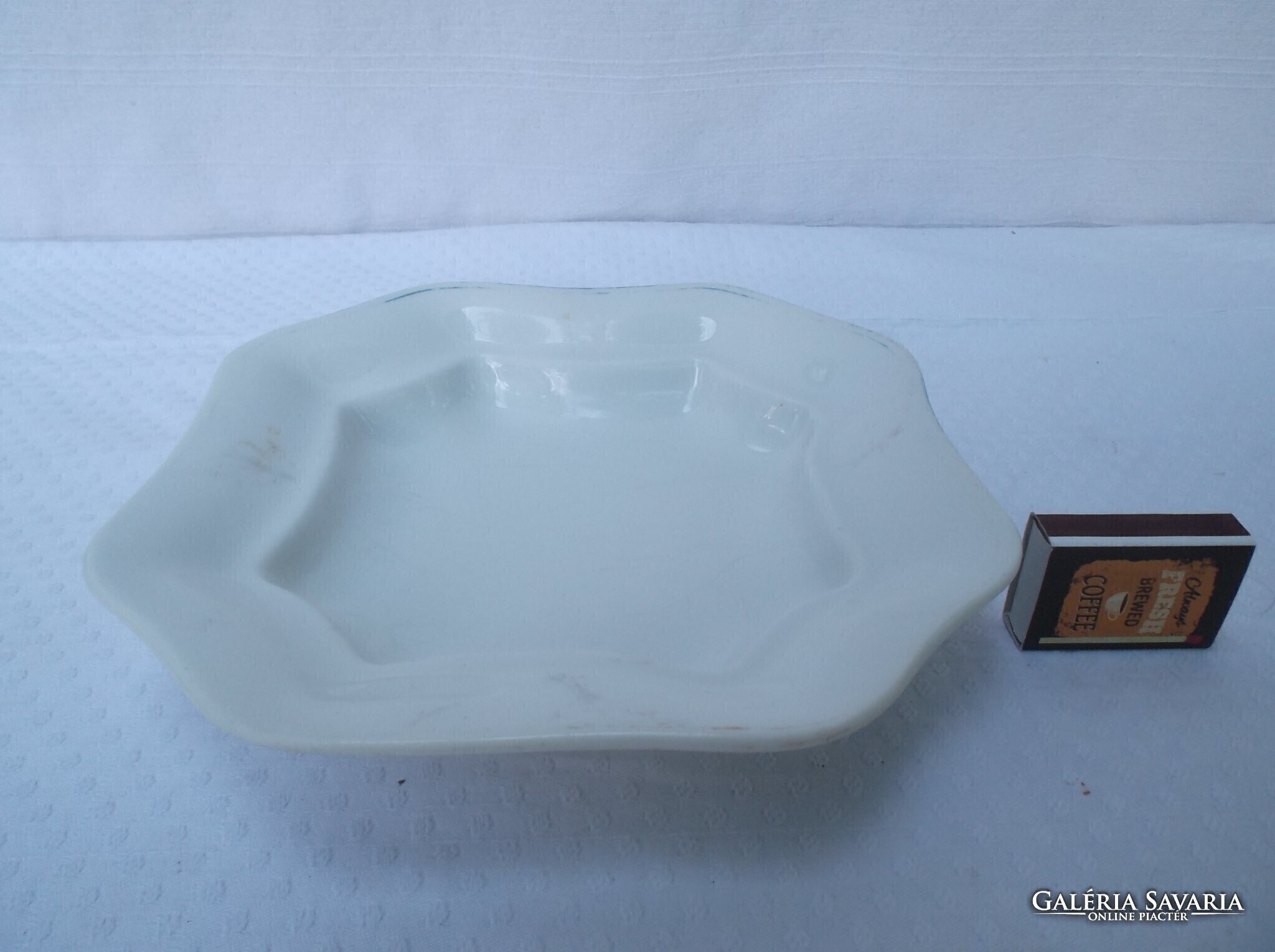 TÁL - PORCELÁN - JELZETT - 25 x 25 x 5 cm - RÉGI - HÓFEHÉR - OSZTRÁK ...