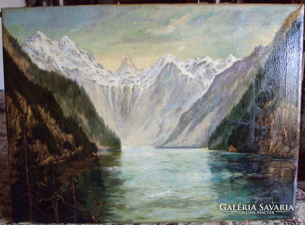 Karl Albrecht Buschbaum (1885-) Königsee, olajfestmény/vászon, alpesi ...
