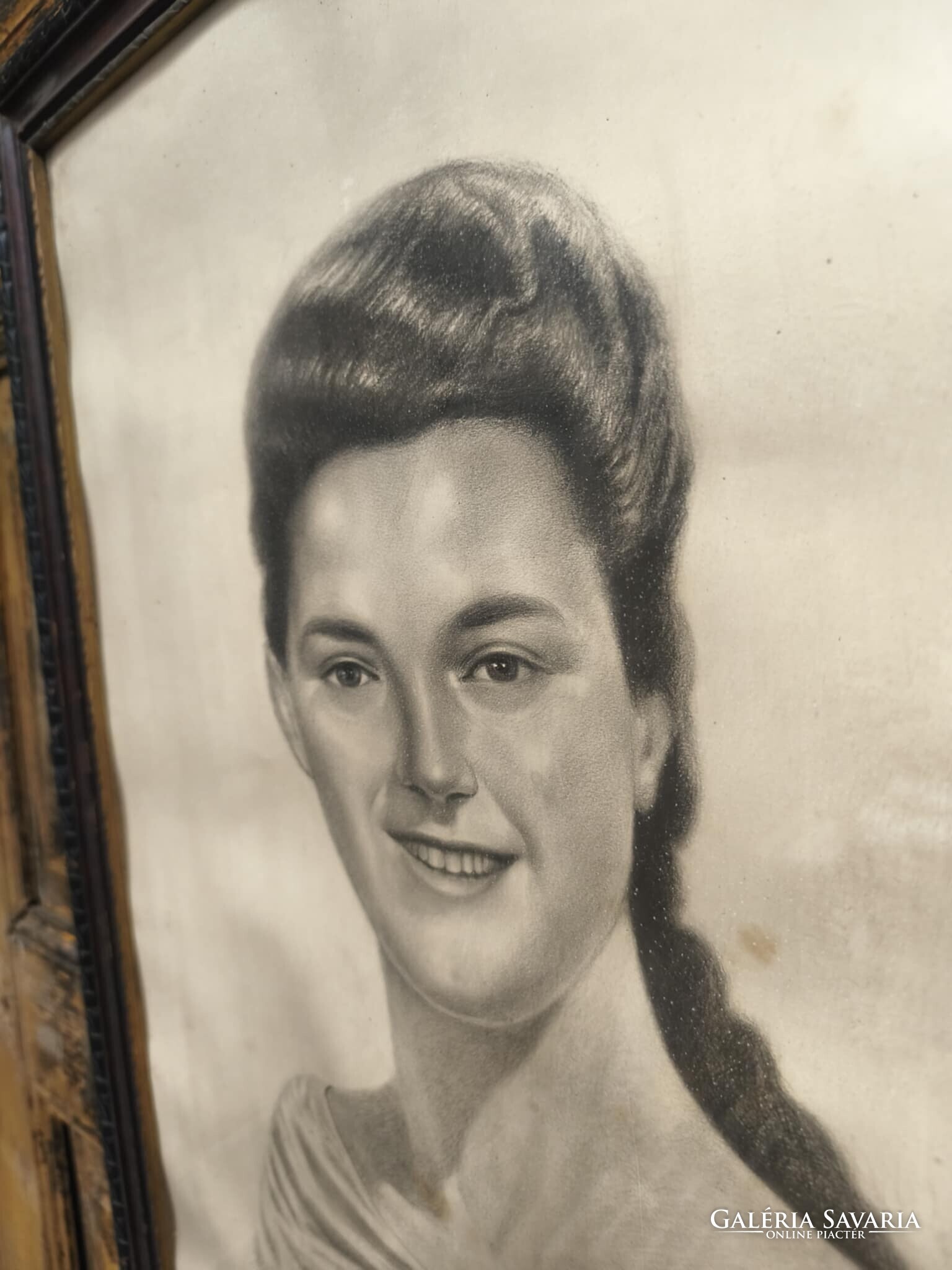 Női portré, jelzett ceruza rajz, 1952-ből - Kép, grafika | Galéria ...