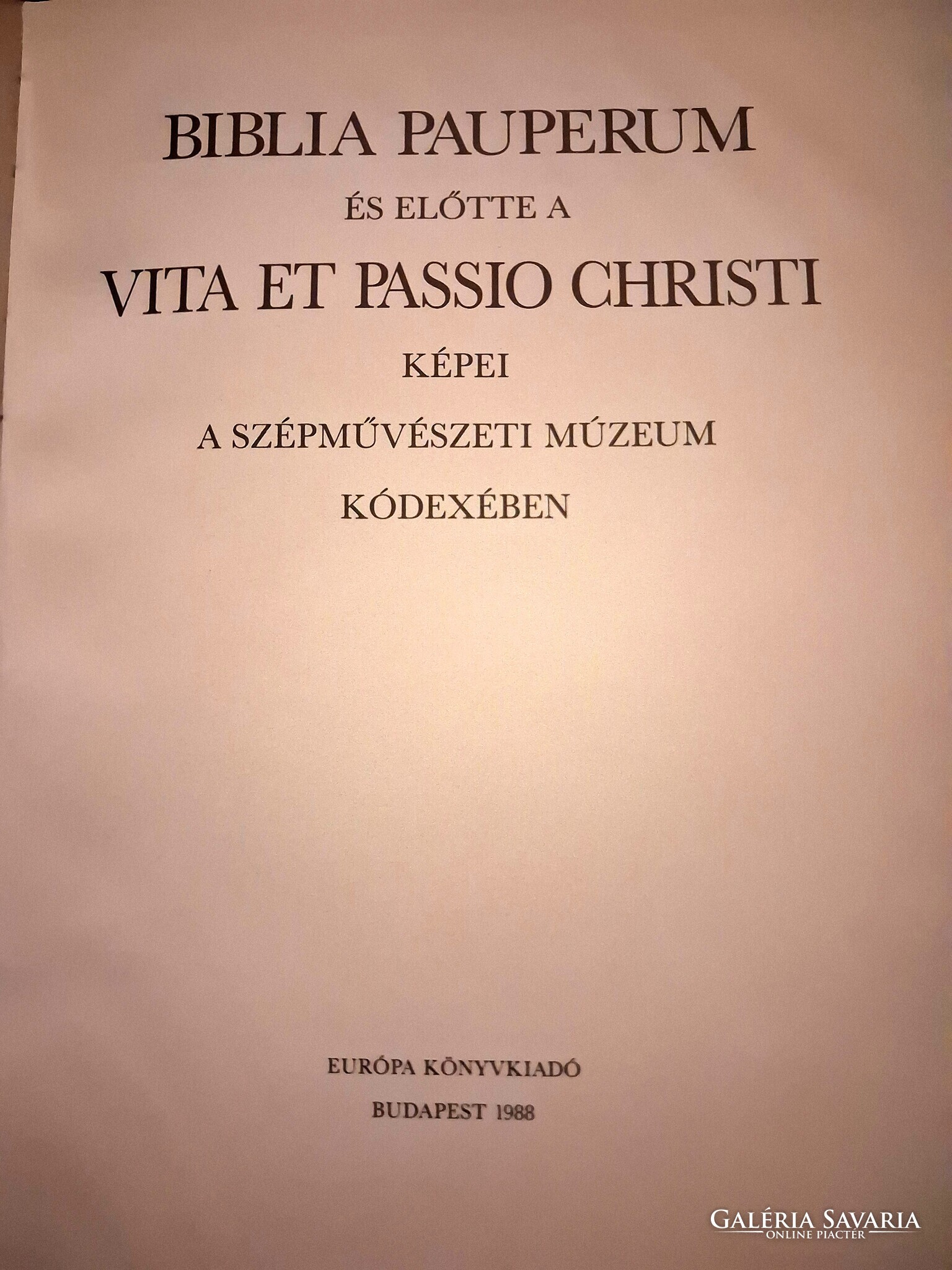 Biblia Pauperum és előtte a Vita et passio Christi képei a ...