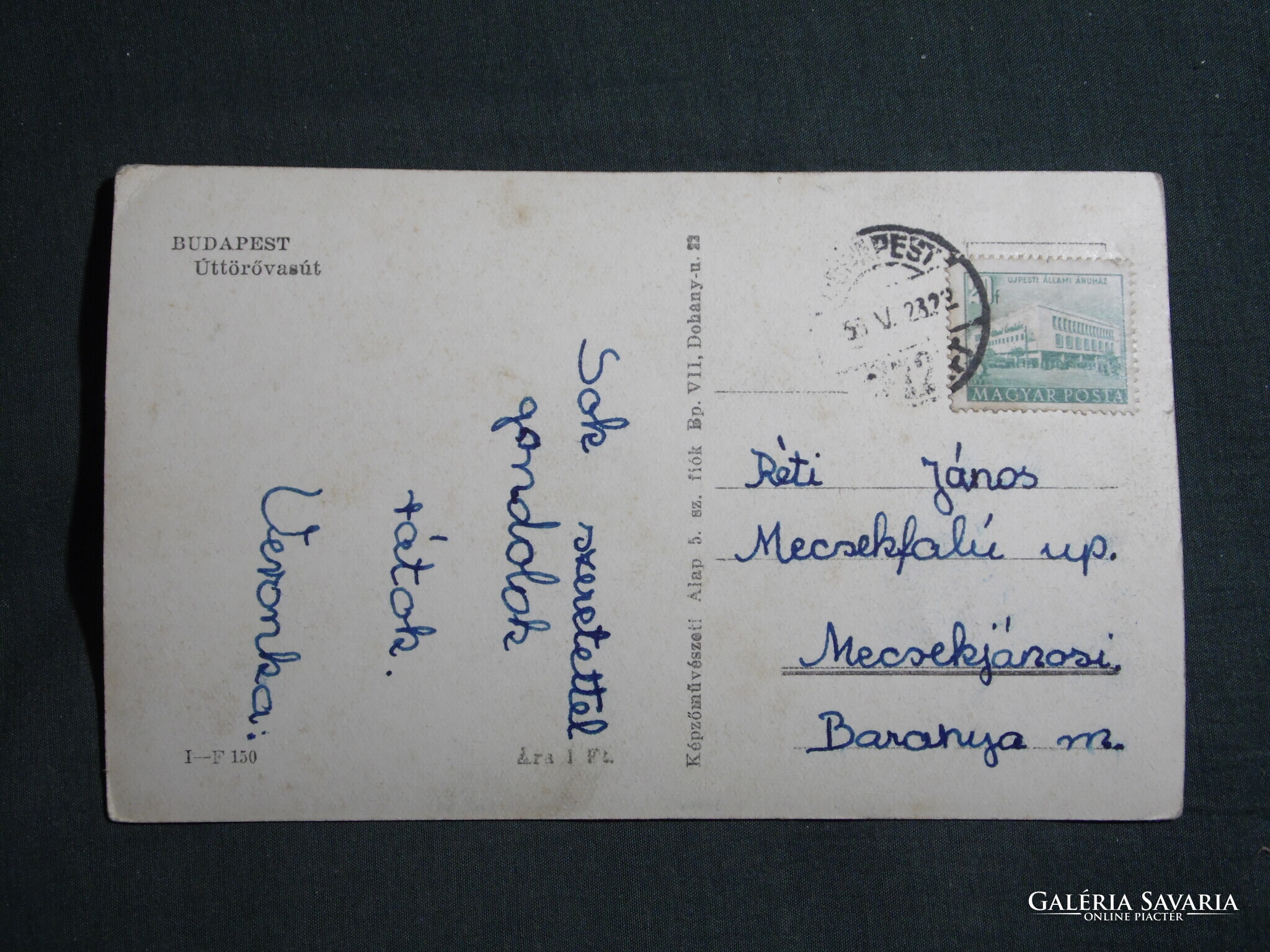 Képeslap,Budapest Úttörővasút,Ságvári liget állomás,mozdony,szerelvény ...