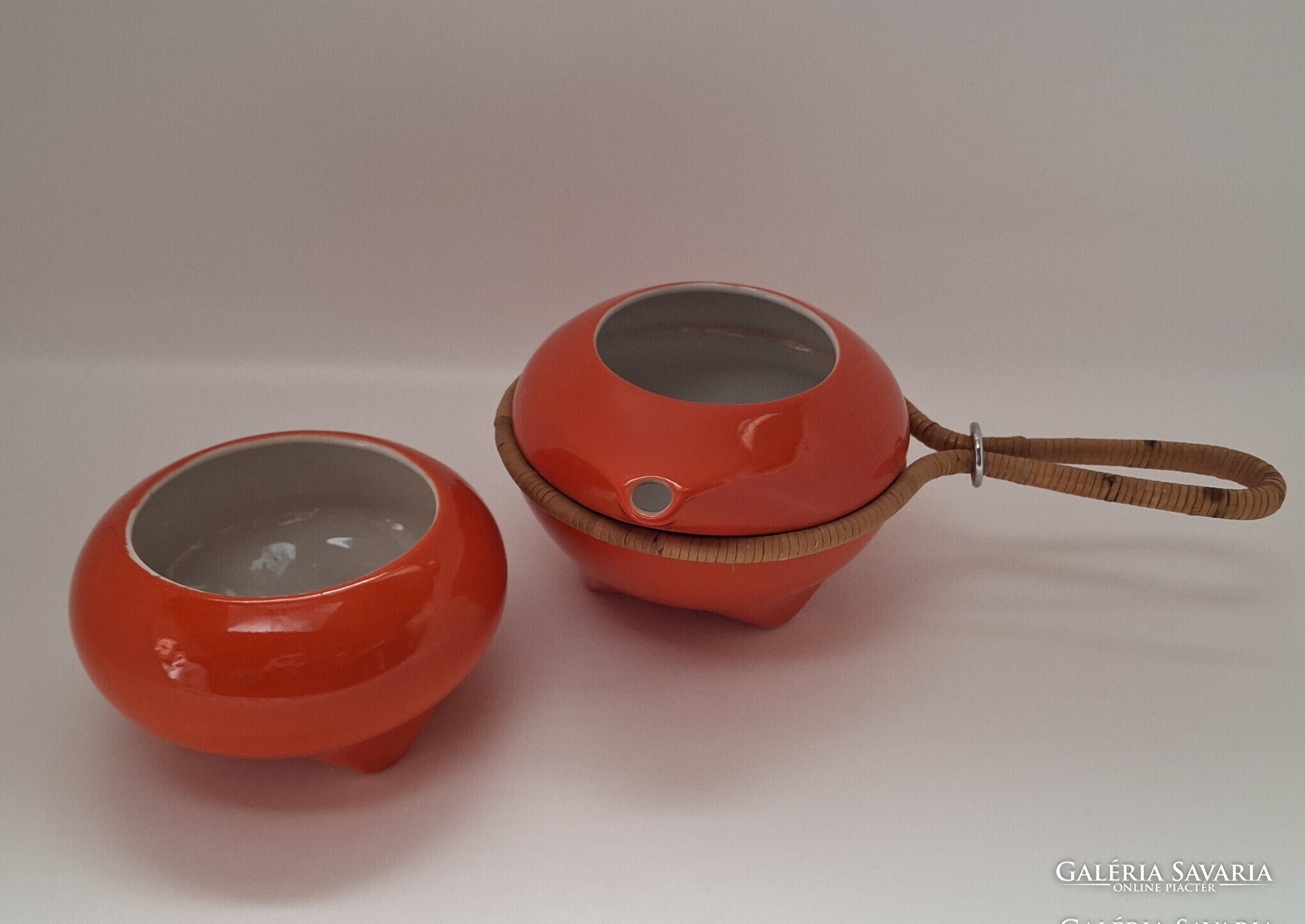 Zsolnay Várdeák Ildikó kávés kiöntő és cukortartó, 2 db egyben ...