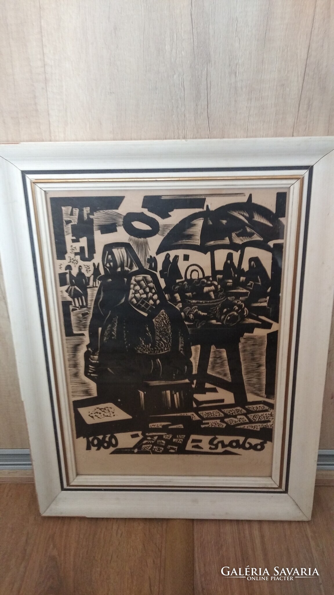 Szabó Gyula (1907 - 1972) fametszet - A Piacon - Kép, grafika | Galéria ...