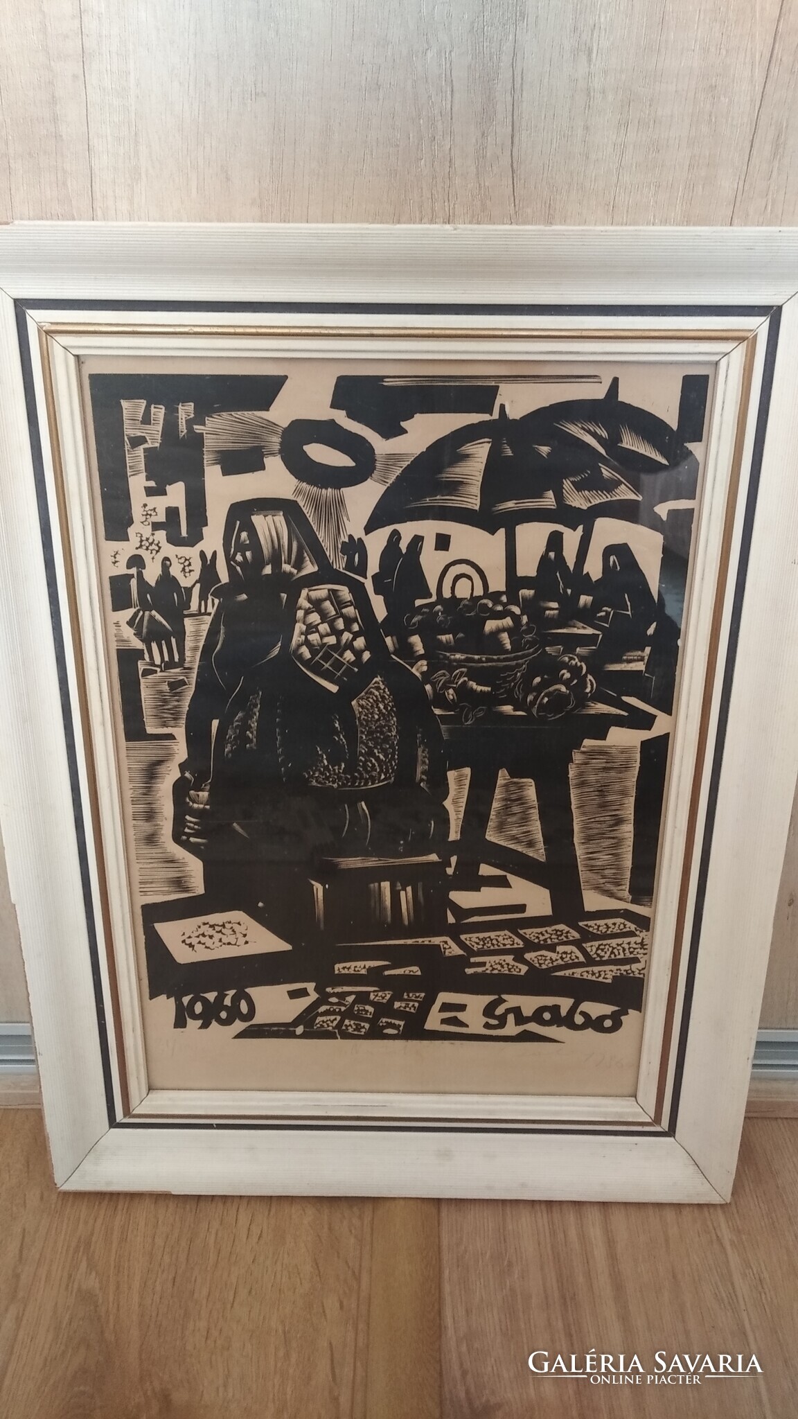 Szabó Gyula (1907 - 1972) fametszet - A Piacon - Kép, grafika | Galéria ...