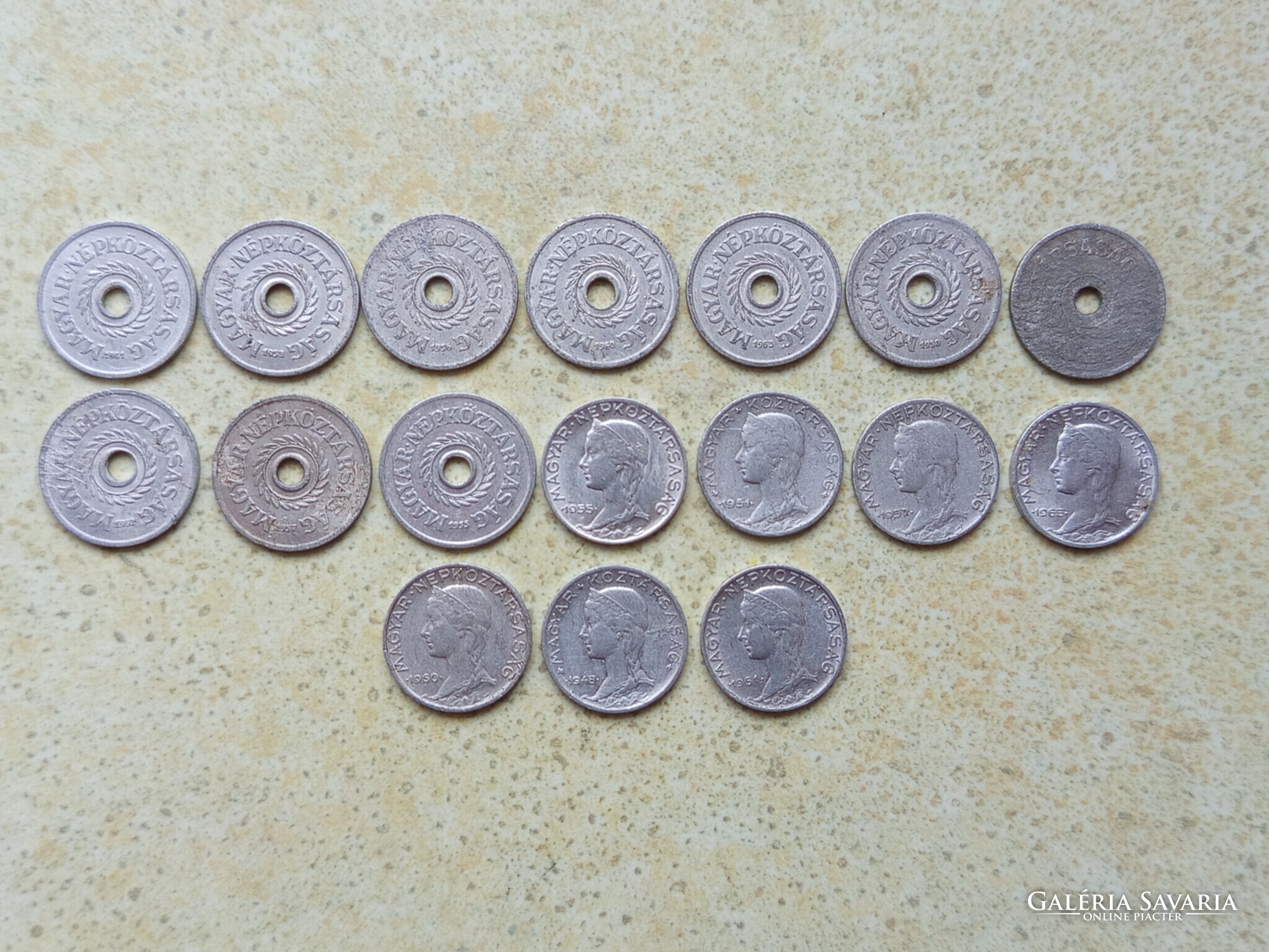 Magyarország 17 db Különböző Érme 2 és 5 Fillér 1948-1965 - Numizmatika ...