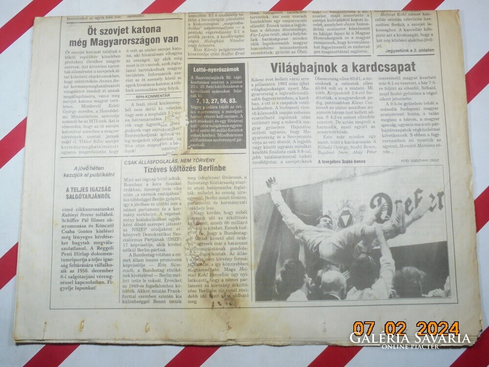 Régi retro újság - Pesti Hírlap - 1991. június 22. - Születésnapra ...