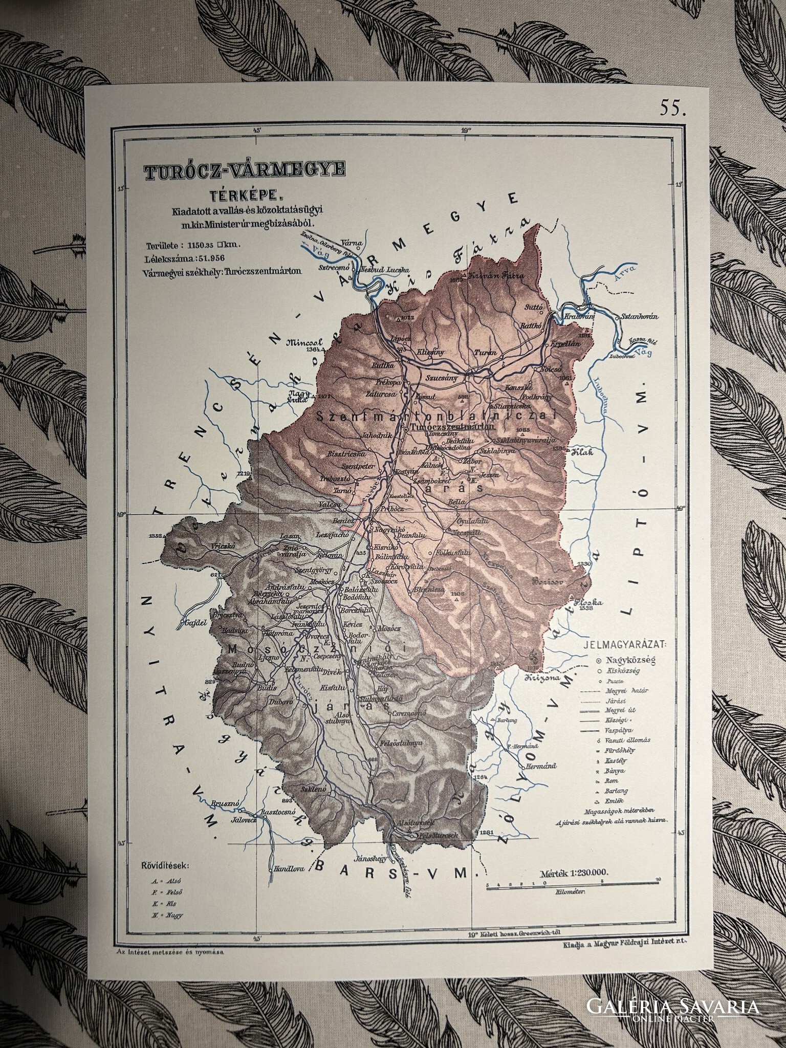 Túrócz vármegye térképe 55. Kogutowicz 1905 Történelmi Magyarország ...
