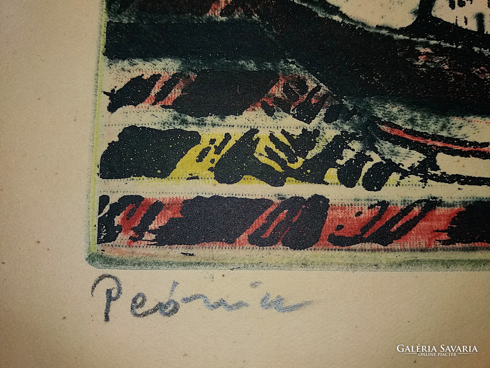Id. Imre István (1918-1983) Alkotása : Peóniák linóleum metszet keret ...