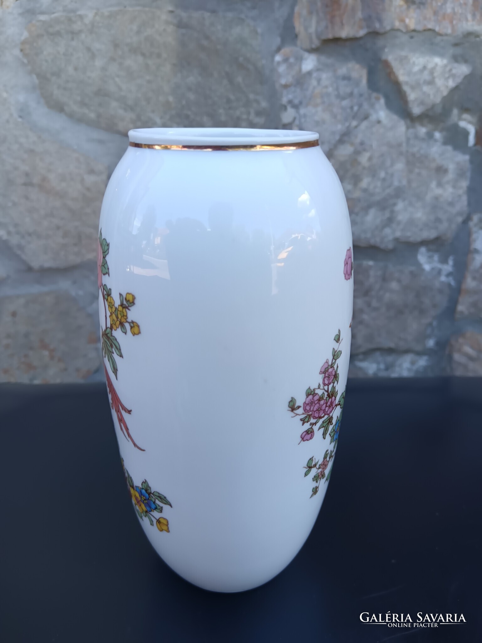 Hollóházi paradicsom madaras váza 16 cm - Porcelán | Galéria Savaria ...