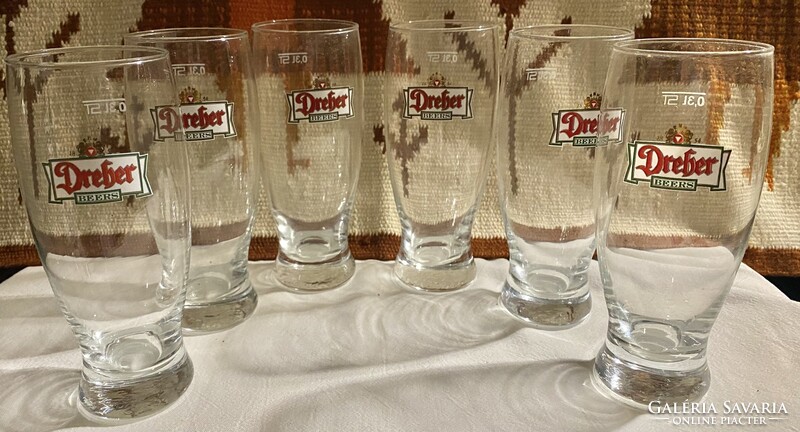 16 db Retro sörös kocsmai pohár 3 dl, Dreher Beers felirattal, soha nem ...