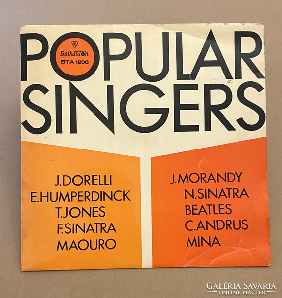POPULAR SINGERS, RETRO BALKANTON KÜLFÖLDI BAKELIT HANGLEMEZ - Zene ...